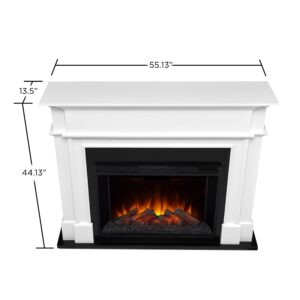 Real Flame White 8060E Harlan Grand Electric Fireplace, Large