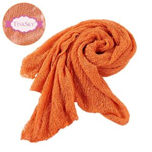 Tinksky Long Ripple Wrap, DIY Newborn Baby Photography Wrap-Baby Photo Props Favors Christmas Gift (Orange)