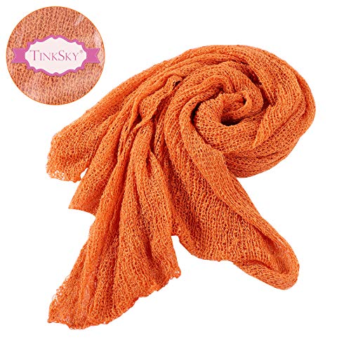 Tinksky Long Ripple Wrap, DIY Newborn Baby Photography Wrap-Baby Photo Props Favors Christmas Gift (Orange)