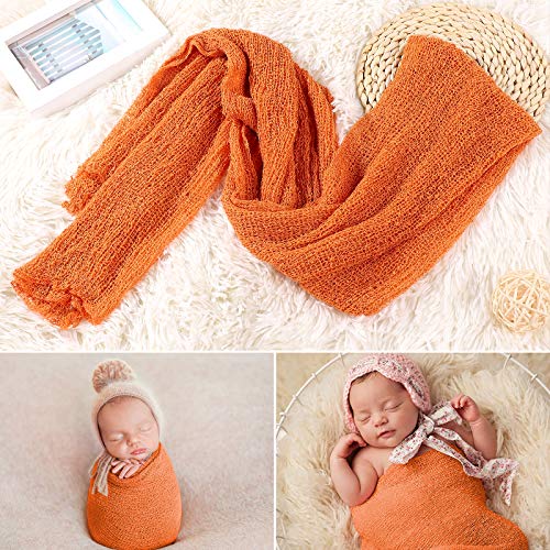 Tinksky Long Ripple Wrap, DIY Newborn Baby Photography Wrap-Baby Photo Props Favors Christmas Gift (Orange)