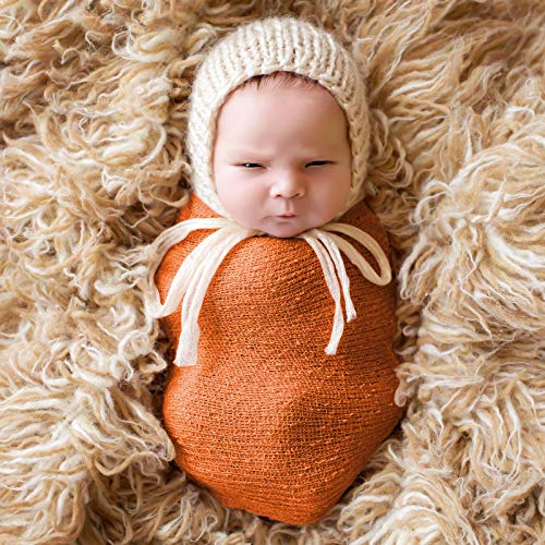 Tinksky Long Ripple Wrap, DIY Newborn Baby Photography Wrap-Baby Photo Props Favors Christmas Gift (Orange)