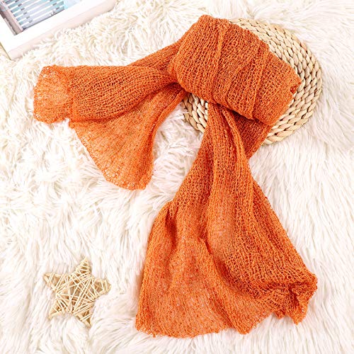 Tinksky Long Ripple Wrap, DIY Newborn Baby Photography Wrap-Baby Photo Props Favors Christmas Gift (Orange)