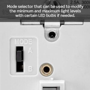 Leviton Toggle Slide Dimmer Switch for Dimmable LED, Halogen and Incandescent Bulbs, TSL06-1LT, Light Almond