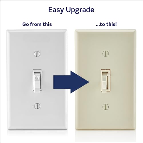 Leviton Toggle Slide Dimmer Switch for Dimmable LED, Halogen and Incandescent Bulbs, TSL06-1LT, Light Almond