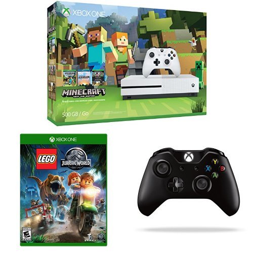 Xbox One S 500GB Console - Minecraft Bundle, LEGO Jurassic Park, and Extra Controller