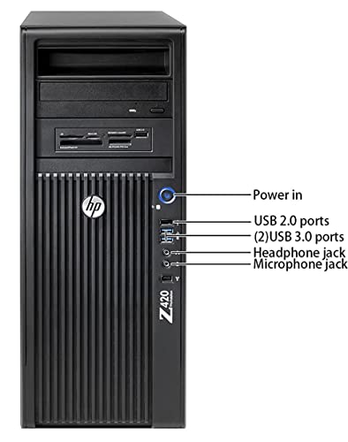 HP Z420 Workstation, Quad Core Xeon CPU upto 3.8GHz CPU, 16GB DDR3 RAM, New 240GB SSD & New 1TB HDD, Windows 10 Pro, USB 3.0, Nvidia Quadro 2000 1GB Video Card, WiFi (Renewed)