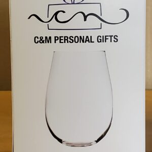 C M Dolphin stemless wine glass