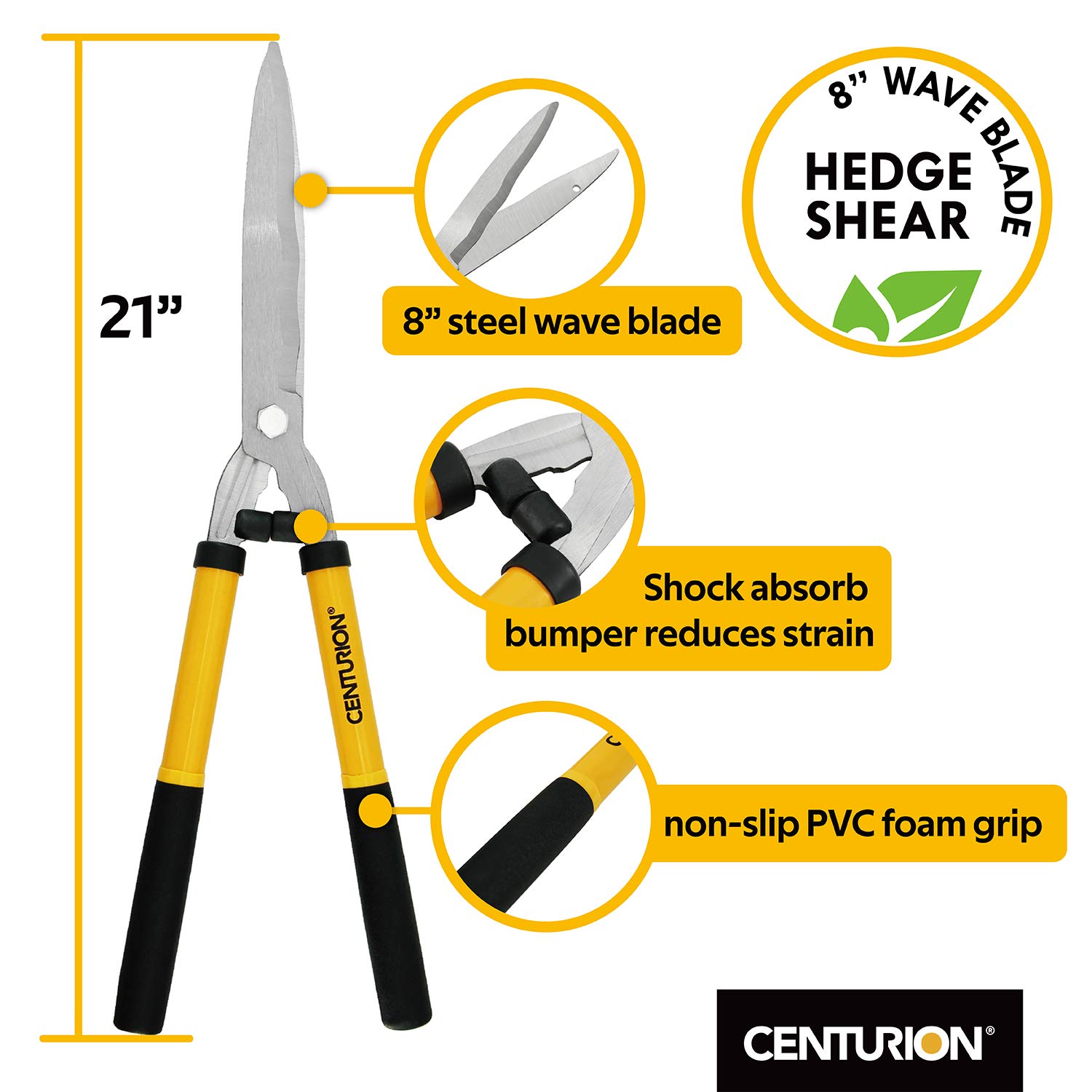 Centurion 1222 3-Piece Lopper, Hedge Shear & Pruner Combo Set, Heavy Duty Tree, Shrub & Bush Care Kit for Lawn, Garden & Yard, Ideal for Indoor & Outdoor Gardening, Branch Cutting & Plant Trimming