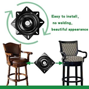 MySit 6.25" Heavy Duty Bar Stool Swivel Plate Replacement, Square Swivel Mechanism for Recliner Chair or Furniture - Ball Bearing Swivel Boat Seat