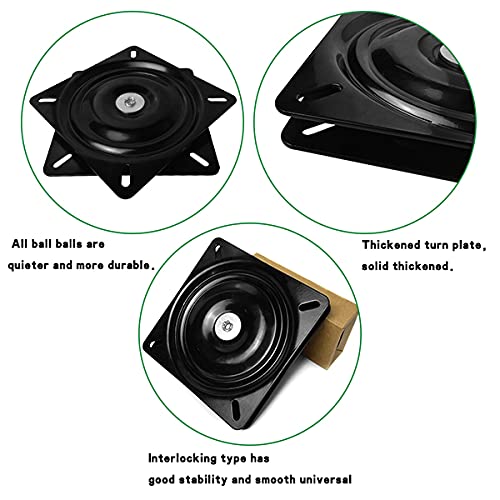 MySit 6.25" Heavy Duty Bar Stool Swivel Plate Replacement, Square Swivel Mechanism for Recliner Chair or Furniture - Ball Bearing Swivel Boat Seat