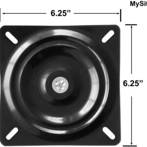 MySit 6.25" Heavy Duty Bar Stool Swivel Plate Replacement, Square Swivel Mechanism for Recliner Chair or Furniture - Ball Bearing Swivel Boat Seat