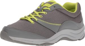 vionic women's action kona lace-up walking fitness shoes - ladies sneakers with concealed orthotic arch support grey 9 w us