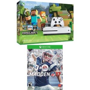 xbox one s 500gb console - minecraft bundle + madden nfl 17 standard edition game