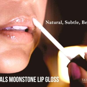 Skinerals Moonstone Lip Gloss, Hydrating Organic Formula for Lustrous Lips, Vegan, Gluten & Paraben-Free Clear Glaze