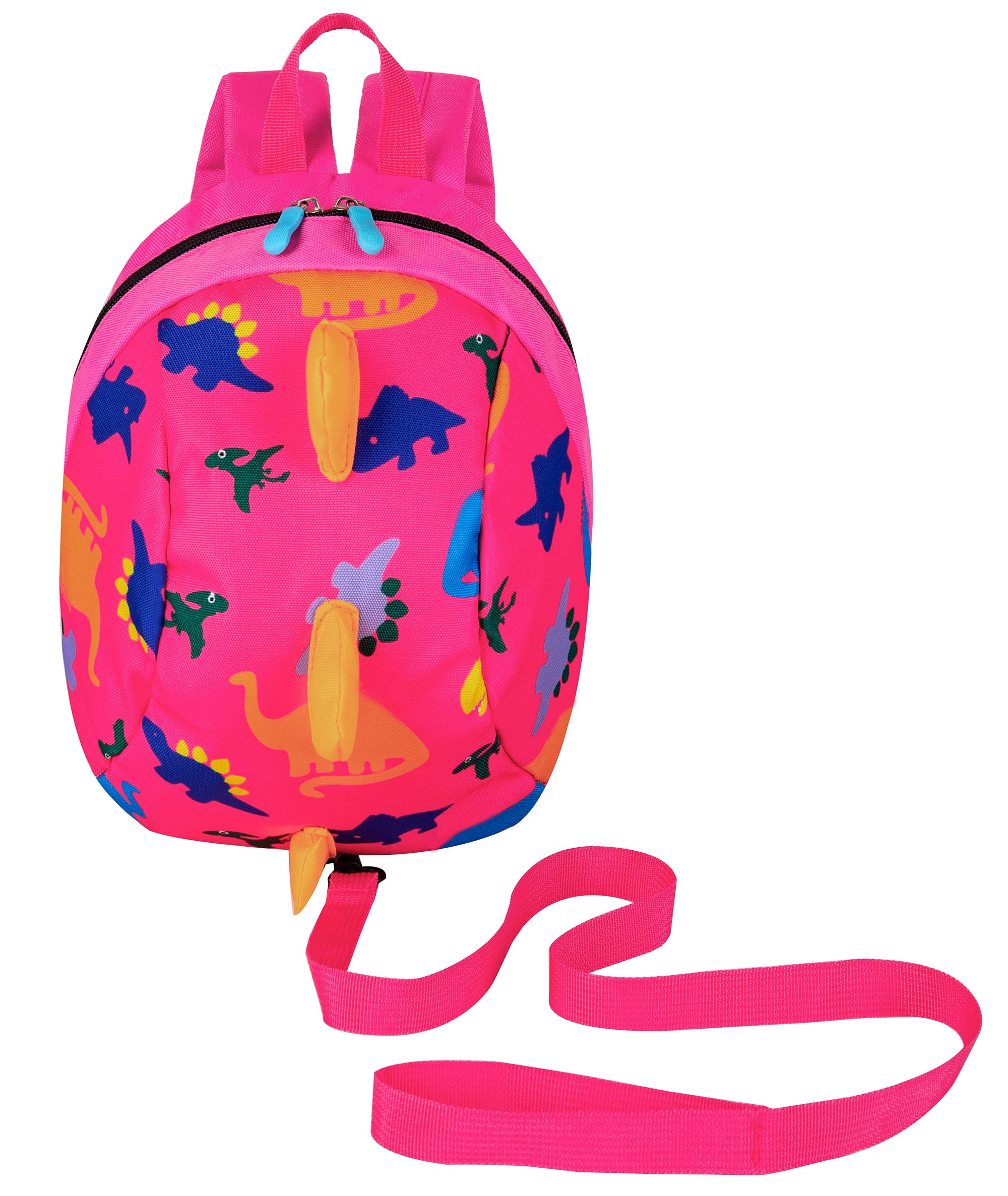 AINIBAB Toddler Dinosaur Mini Backpack with Leash Children Kids Baby Harness Bookbag (Pink)