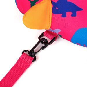 AINIBAB Toddler Dinosaur Mini Backpack with Leash Children Kids Baby Harness Bookbag (Pink)