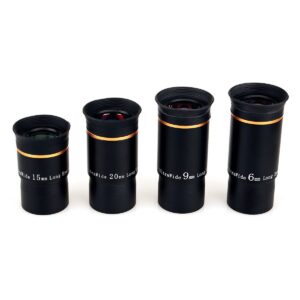 svbony telescope eyepiece fully multi coated 1.25 inches telescope lens 66 degree ultra wide angle hd telescope accessory (6mm 9mm 15mm 20mm)