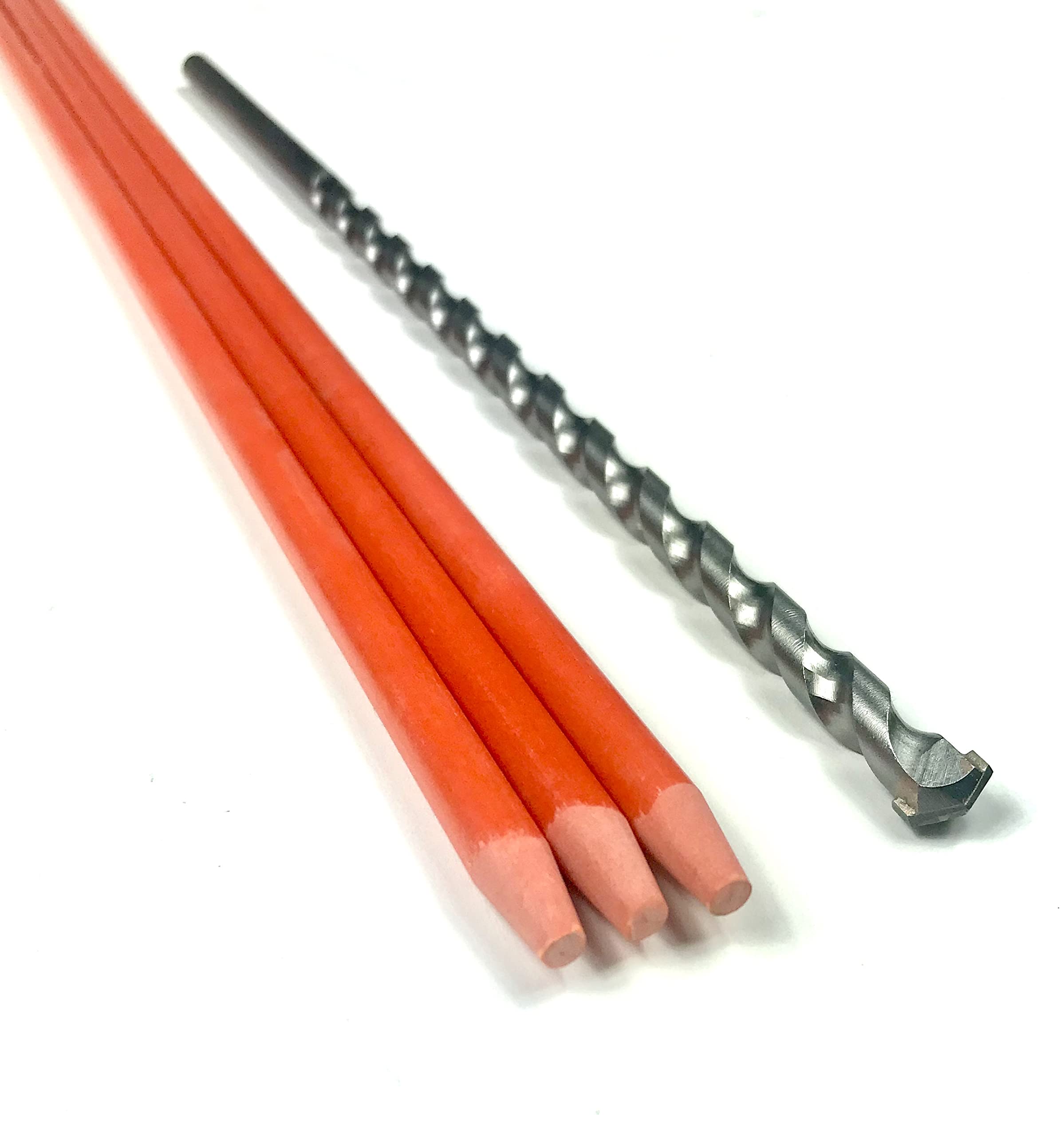 72" Driveway Markers, Snow Stakes, Plow Stakes- Includes 12" Install Bit - Orange Reflective Fiberglass 6' (20)