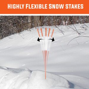 72" Driveway Markers, Snow Stakes, Plow Stakes- Includes 12" Install Bit - Orange Reflective Fiberglass 6' (20)