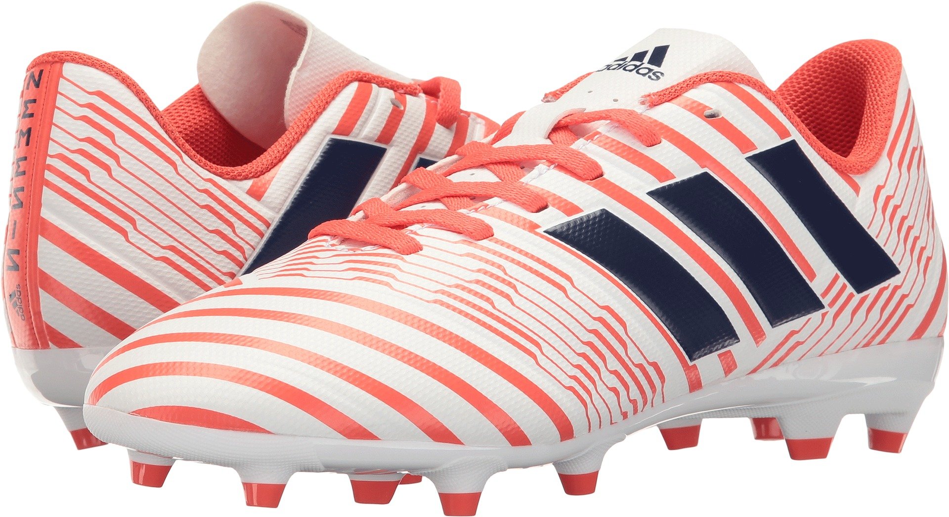 adidas Women's Nemeziz 17.4 FG W Soccer Shoe, White/Mystery Ink/Easy Coral, 9.5 Medium US