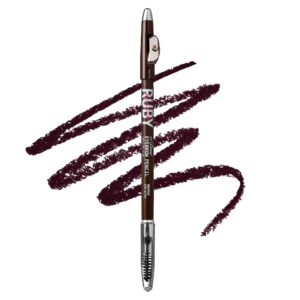 ruby kisses gobrow eyebrow pencil, sharpenable, longwear, long lasting eyebrow wooden pencil for natural-looking brows (dark brown)