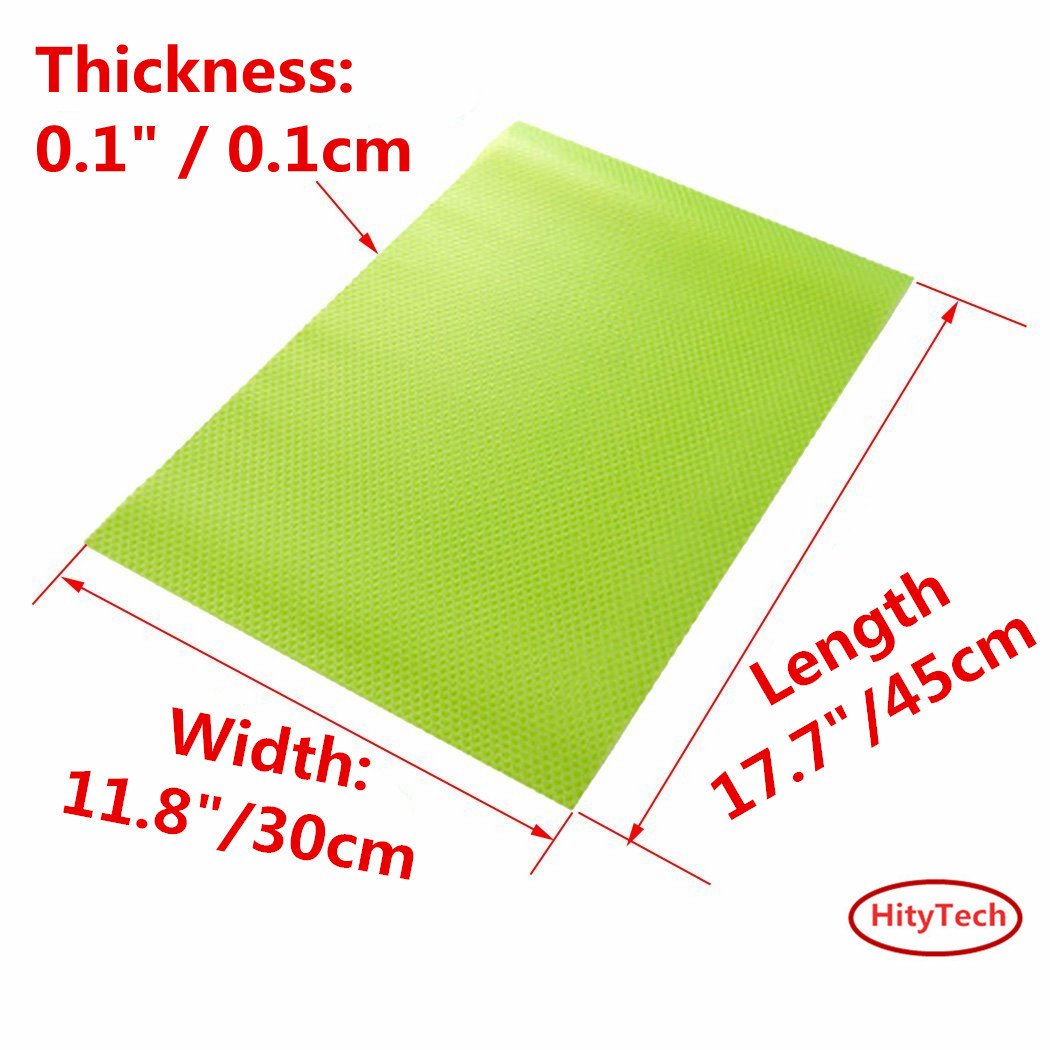 HityTech 4 Pack Refrigerator Mats, EVA Refrigerator Liners Washable Can Be Cut Refrigerator Pads Fridge Mats Drawer Table Placemats/Size 17.7" x 11.8" - Green