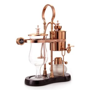 diguo belgian/belgium luxury royal family balance syphon coffee maker. elegant retro-style design. color rose golden. capacity: 500ml/17 oz.