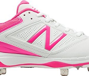 New Balance New Womens Low Cut Pink Ribbon Softball Metal Cleat White/Pink Sz 5M