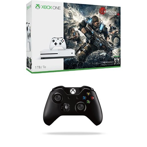 Xbox One S 1TB Console - Gears of War 4 Edition + Black Extra Controller Bundle