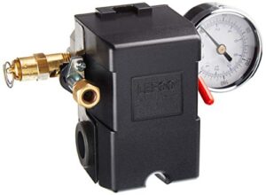 26 amp h/d pressure switch air compressor 145-175 4 port w/0-200 psi gauge & 200 psi pop off valve