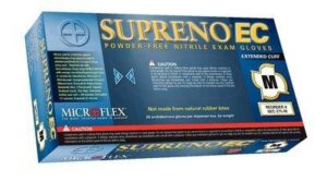 microflex sec-375-3xl supreno ec extended cuff nitrile glove, 3x-large, pack of 40