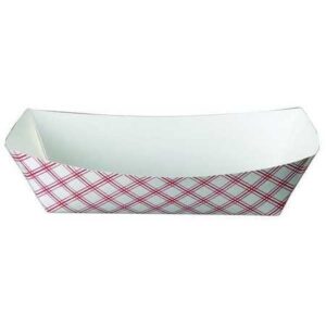 empress 3lb paper red plaid food tray 500 per case