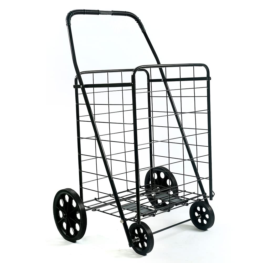 Extra Large Heavy Duty Folding Shopping Grocery Storage Cart Jumbo Size