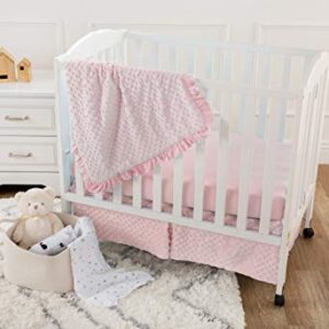 American Baby Company Heavenly Soft Minky Dot 3-Piece Mini/Portable Crib Bedding Set, Pink, for Girls