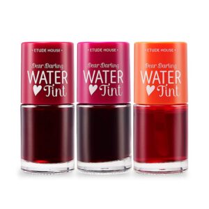 etude dear darling water tint 3 color set 9.5g x 3color | bright vivid color lip tint with moisturizing pomegranate & grapefruit extract to hydrate your lips