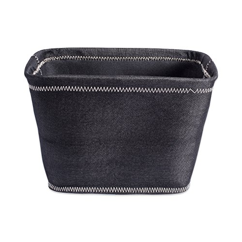 DII Variegated Trapezoid Storage Bin, Zig Zag Stitch, Black, Medium