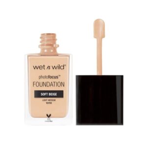 wet n wild photo focus matte liquid foundation soft beige, vegan & cruelty-free