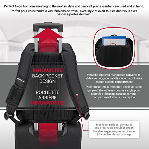 SWISSGEAR Carry-On Backpack with Quick Access Laptop Section - Fits laptops up to 17.3-Inch and Tablets - Black (SWA2328BD), Black, under-seat, Laptop