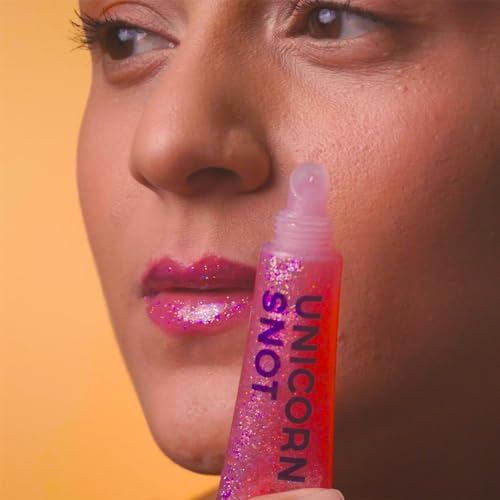 UNICORN SNOT Glitter Lip Gloss - Long-Lasting Sparkly Lip Shine - Vegan & Cruelty Free Non-Sticky Formula - Lip Gloss for Festivals and Rave Makeup - High-Shine Glitter Lip Gloss, Pink (Flamingo)