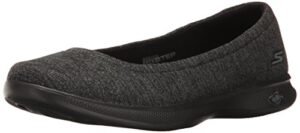 skechers performance women's go step lite-evoke walking shoe,black/gray,7 m us