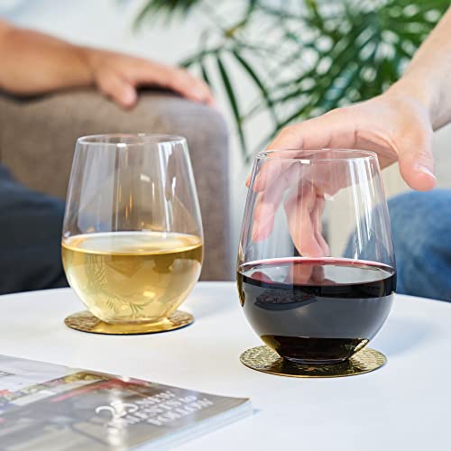 True Grand Cru Crystal Stemless Wine Glasses Set, Stemless White Wine Glasses, Red Wine Glasses Stemless, Large Wine Glasses Set of 4, 22oz