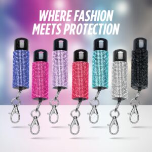 Guard Dog Security Bling it On Pepper Spray, Keychain with Safety Twist Top, Mini and Easy Carry, Lightweight and Fashionable, Maximum Police Strength OC Spray, 16 Feet Range