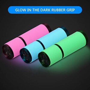 Coolrunner 3pcs LED Flashlight, Small Glow Flashlights with 9 LED Lights, Portable Light Nail Dryer for Nail Gel (MIXCOLOR)