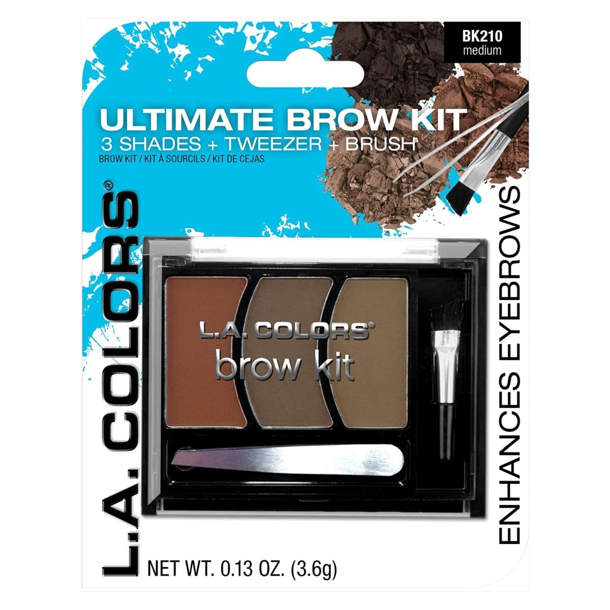 L.A. Colors Brow Kit, Medium (Pack of 3)