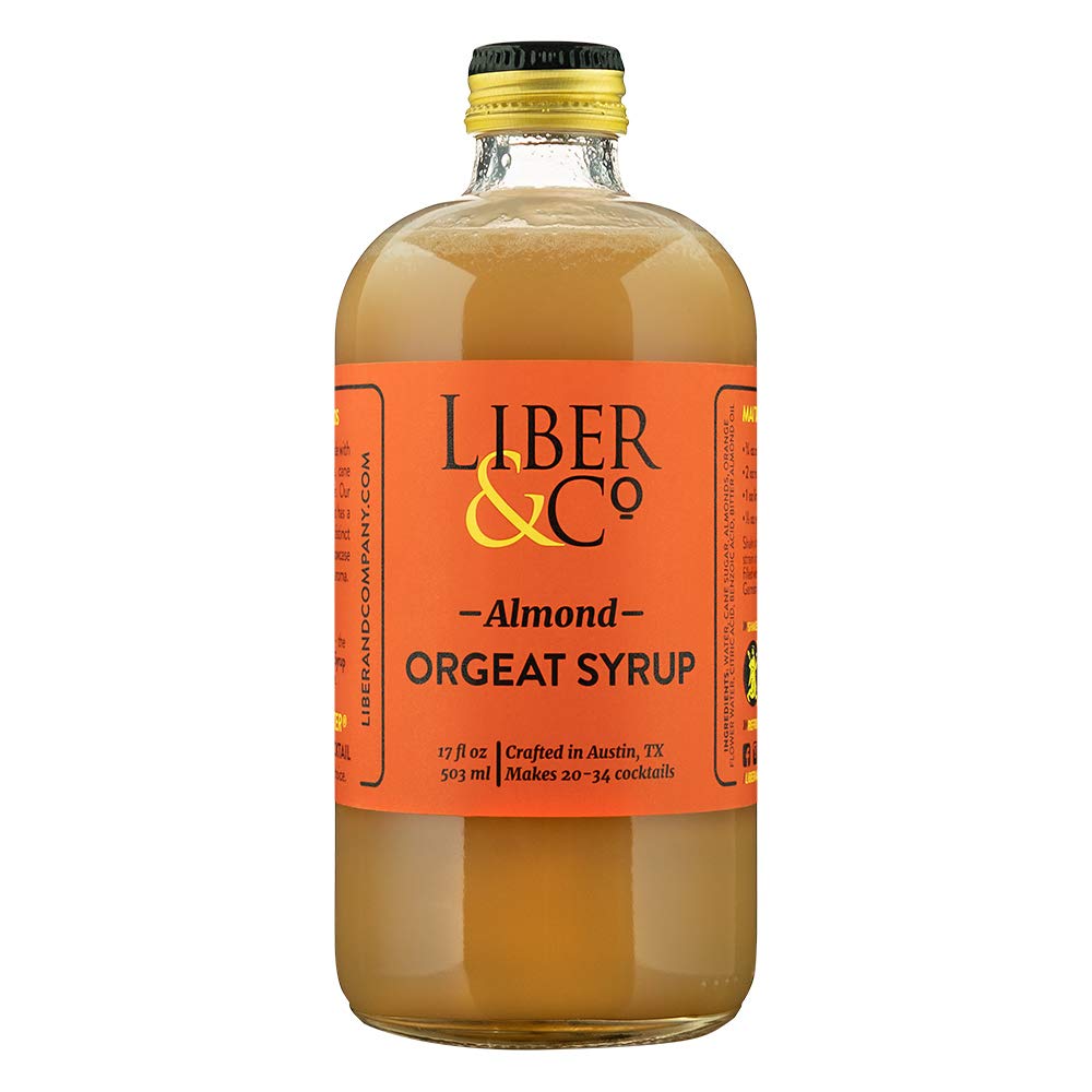 Liber & Co. Almond Orgeat Syrup (17 oz) Made with Whole, Roasted Almonds