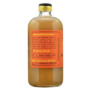 Liber & Co. Almond Orgeat Syrup (17 oz) Made with Whole, Roasted Almonds