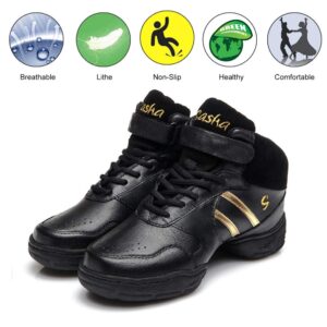 DKZSYIM Men and Women's Breathable Dance Sneaker Boots Split Sole Modern Jazz Ballroom Performance Sports Dance Shoe,B52,US 9