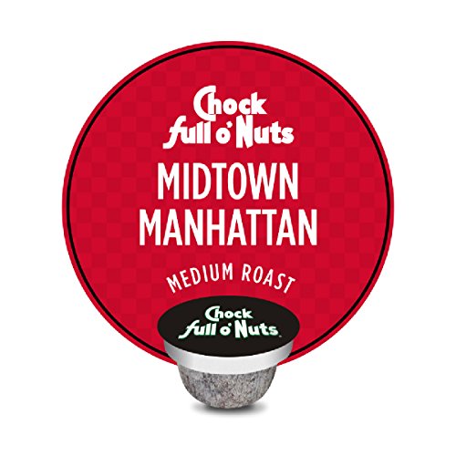 Chock Full o’Nuts Midtown Manhattan Roast, Medium Roast K-Cups – Compatible with Keurig Pods K-Cup Brewers (1 Pack of 18 Single-Serve Cups)