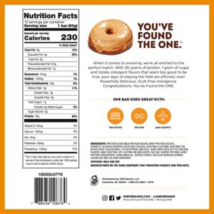 ONE Protein Bars, Maple Glazed Doughnut, Gluten-Free Protein Bar with 20g Protein and only 1g Sugar, Snacking for High Protein Diets, 2.12 Ounce (12 Pack)