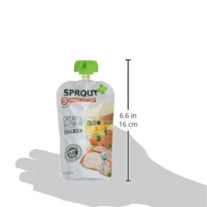 Sprout Organic Baby Food Pouches Stage 3, Creamy Vegetables w/ Chicken, 4 Oz (Pack of 12)